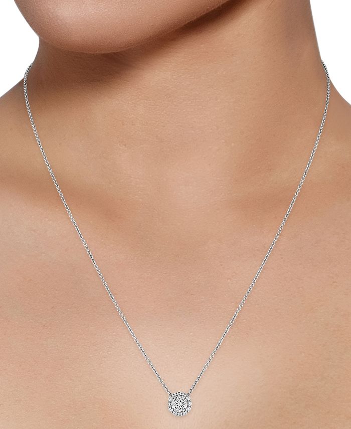 Alethea™ Certified Diamond Halo Pendant Necklace (1/2 ct. t.w.) in 14k ...