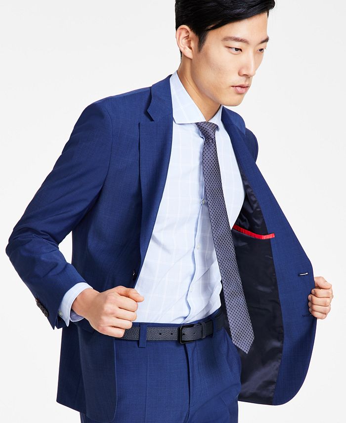 HUGO Boss Men's Modern Fit Navy Superflex Suit Jacket - Macy's