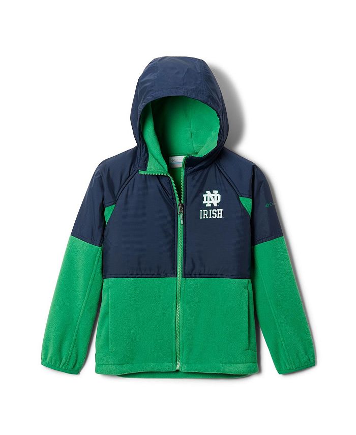 Columbia Big Boys Green Notre Dame Fighting Irish Flanker Fleece Raglan ...