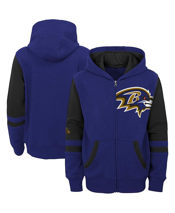 Outerstuff Big Boys Purple Baltimore Ravens Colorblock Full-Zip Hoodie ...