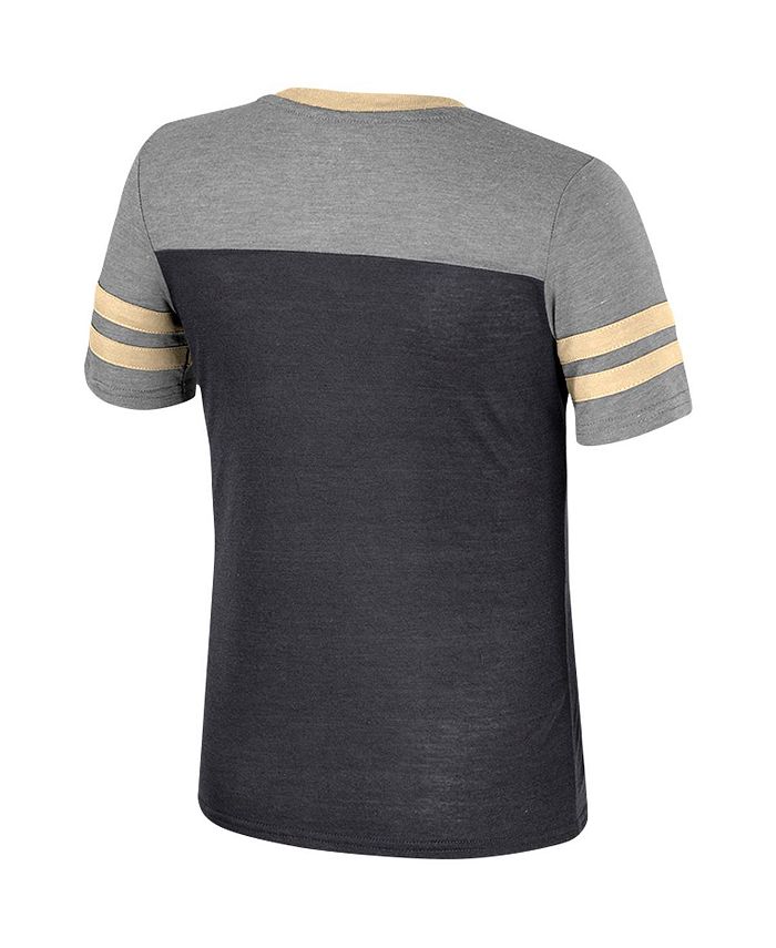 Colosseum Big Girls Black, Heather Gray UCF Knights Summer Striped V ...