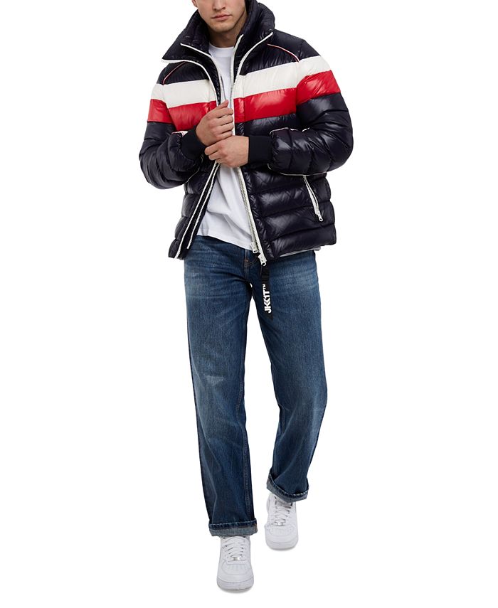 Jack1t Men's Retro Racer Colorblocked Puffer Jacket - Macy's