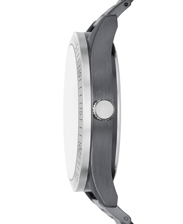 Folio Men's Quartz Three Hand Gunmetal Alloy Watch 46mm, Gift Set - Macy's