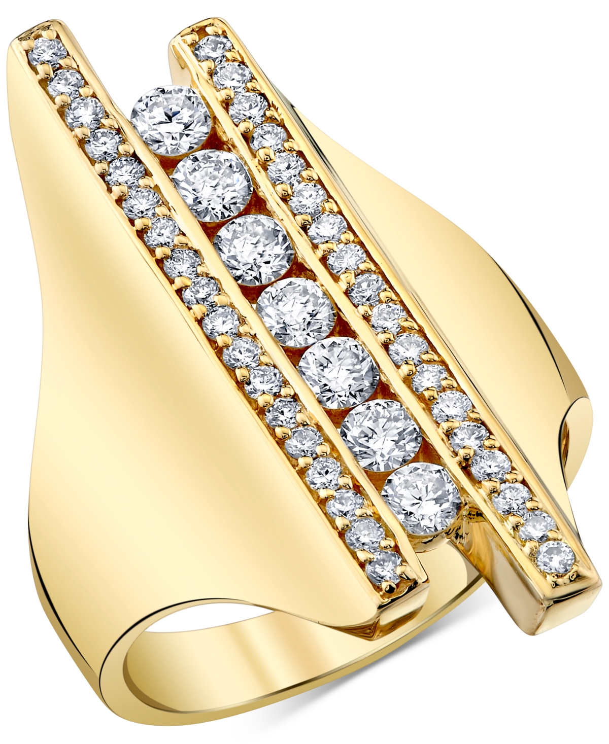 Click here for Diamond Three Row Asymmetric Statement Ring (1 ct.... prices