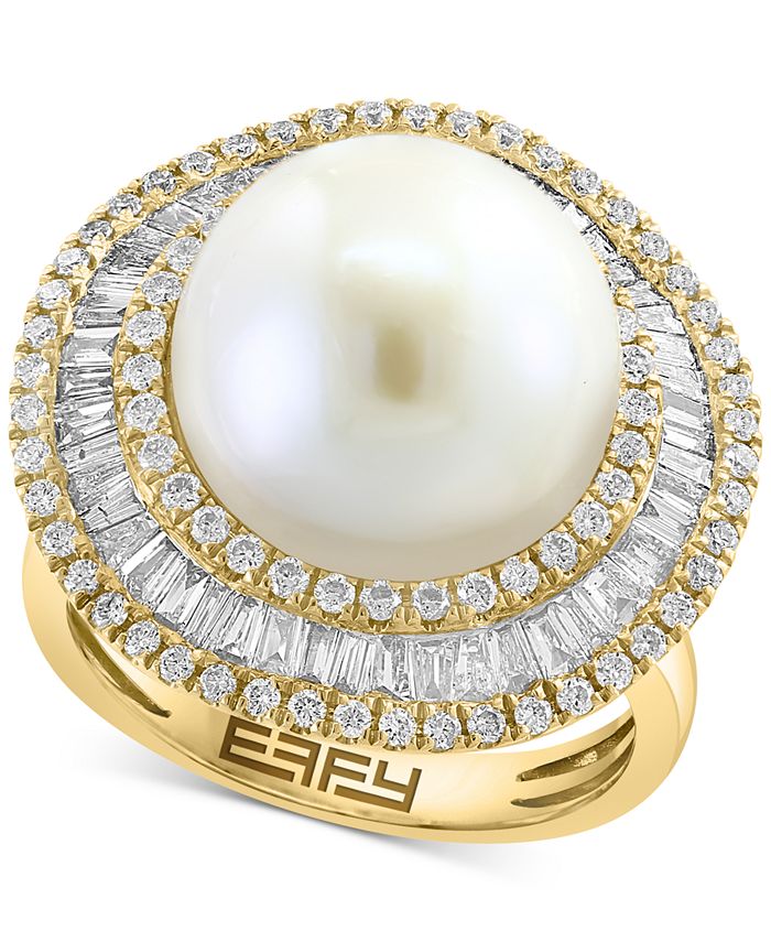 EFFY Collection EFFY® Freshwater Pearl (10mm) & Diamond (1-1/6 ct. t.w ...
