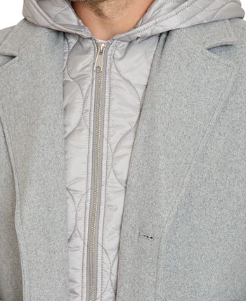 Sam Edelman Men's Single Breasted Coat with Quilted Bib - Macy's