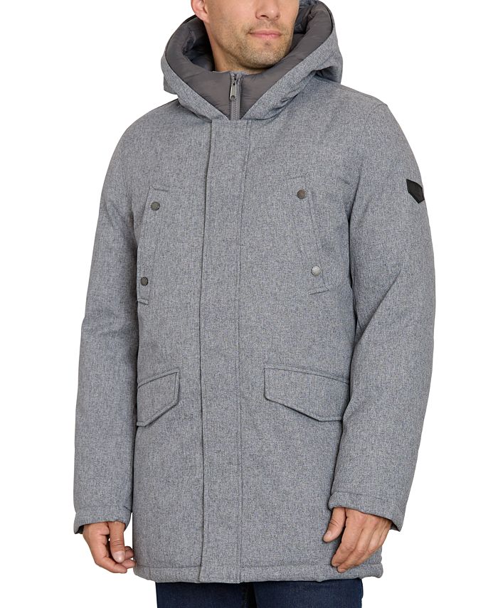 Sam Edelman Men's Three-Quarter Hooded Parka Coat - Macy's