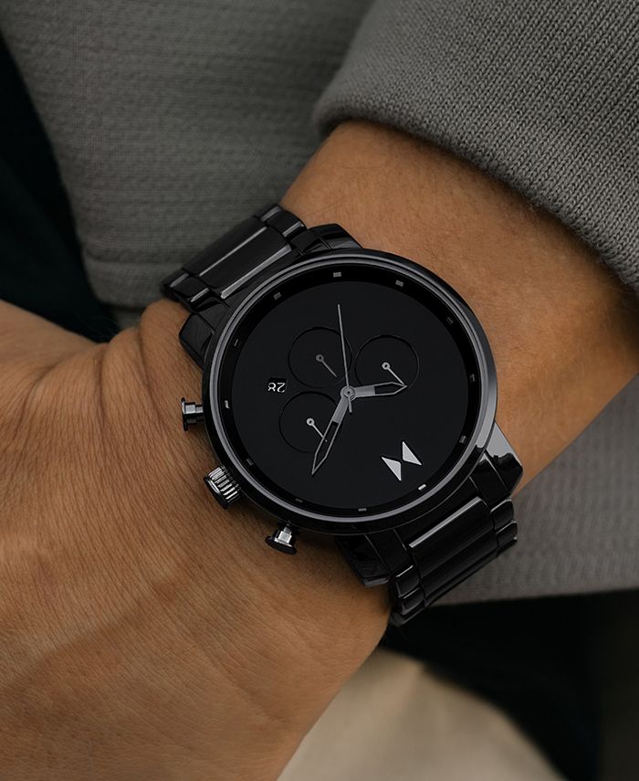 MVMT Men's Chrono Ceramic Black Bracelet Watch, 45mm - Macy's