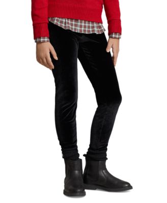 Polo Ralph Lauren Big Girls Brushed Velour Leggings - Macy's