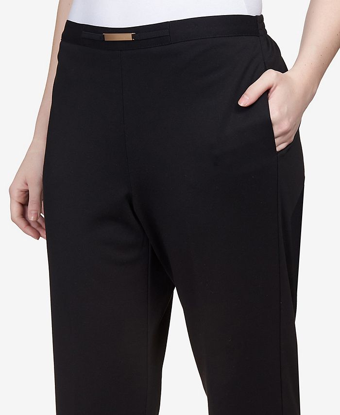 Alfred Dunner Women's Park Place Stretch Knit Short Length Ponte Pants ...