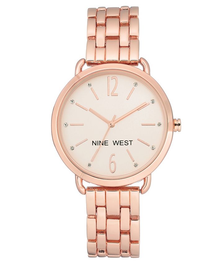 Nine West Women's Quartz Rose Gold-Tone Alloy Link Bracelet watch, 36mm ...