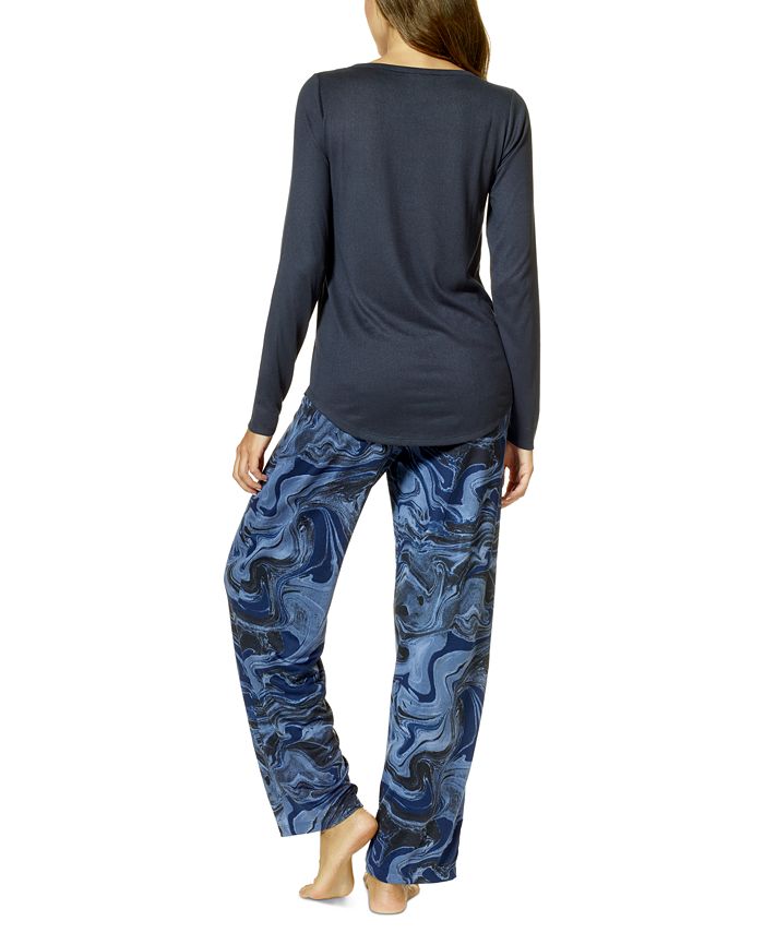 Hue Women's Toasty Cocktail Long-Sleeve T-Shirt and Pajama Pants Set ...