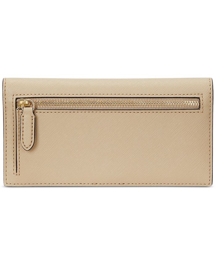 Lauren Ralph Lauren Crosshatch Leather Slim Wallet - Macy's