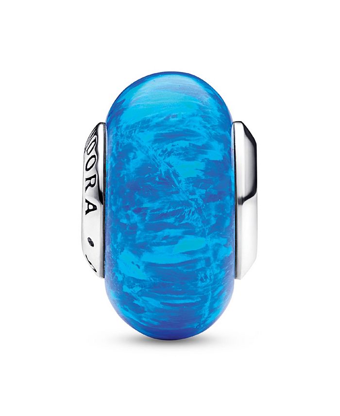 Pandora Sterling Silver Opalescent Ocean Deep Blue Charm - Macy's