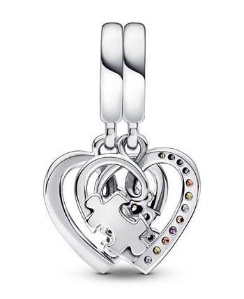Pandora Mixed Stone Puzzle Piece Hearts Splitable Friendship Dangle ...