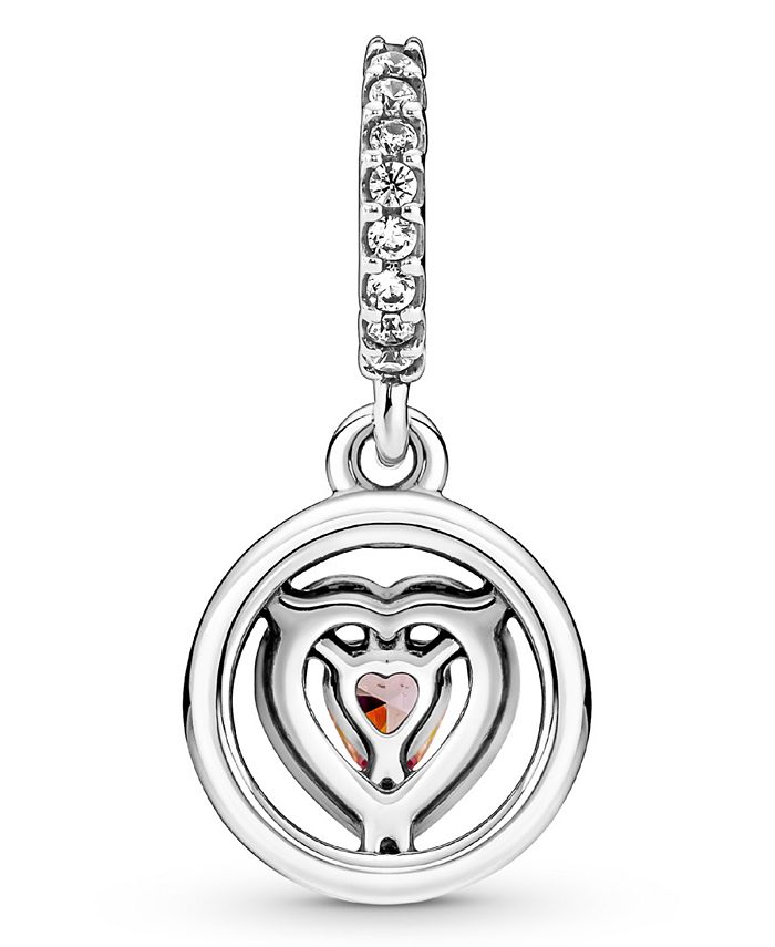 Pandora Cubic Zirconia Sparkling Double Halo Heart Dangle Charm - Macy's