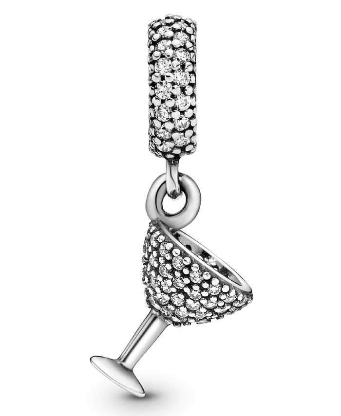 Pandora Cubic Zirconia Pave Cocktail Glass Dangle Charm - Macy's