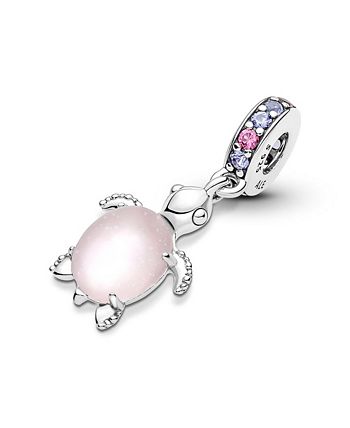 Pandora Manmade Crystals Murano Glass Pink Sea Turtle Dangle Charm - Macy's