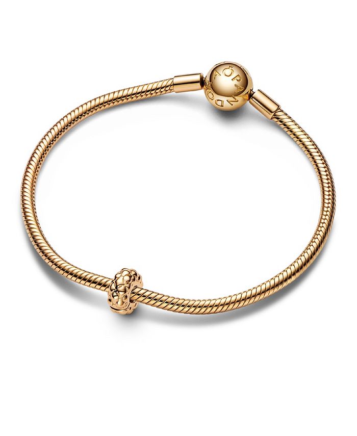 Pandora 14k Gold-Plated Unique Metal Blend Studded Fixed clips charm ...