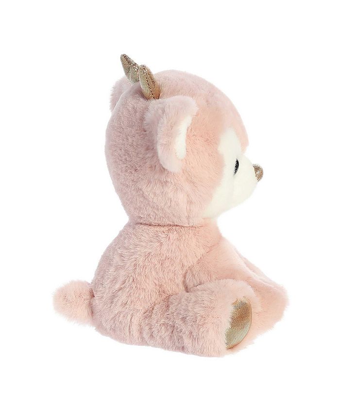 Aurora Small Dashing Reindeer Holiday Festive Plush Toy Rose Gold 6.5 ...