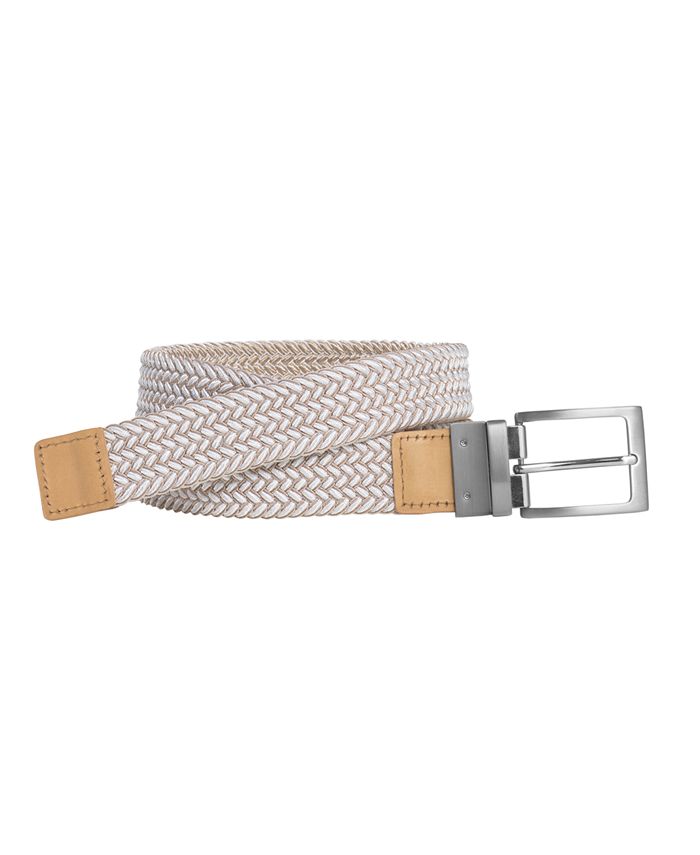 Johnston & Murphy Men's Reversible Woven Stretch Belt - Macy's