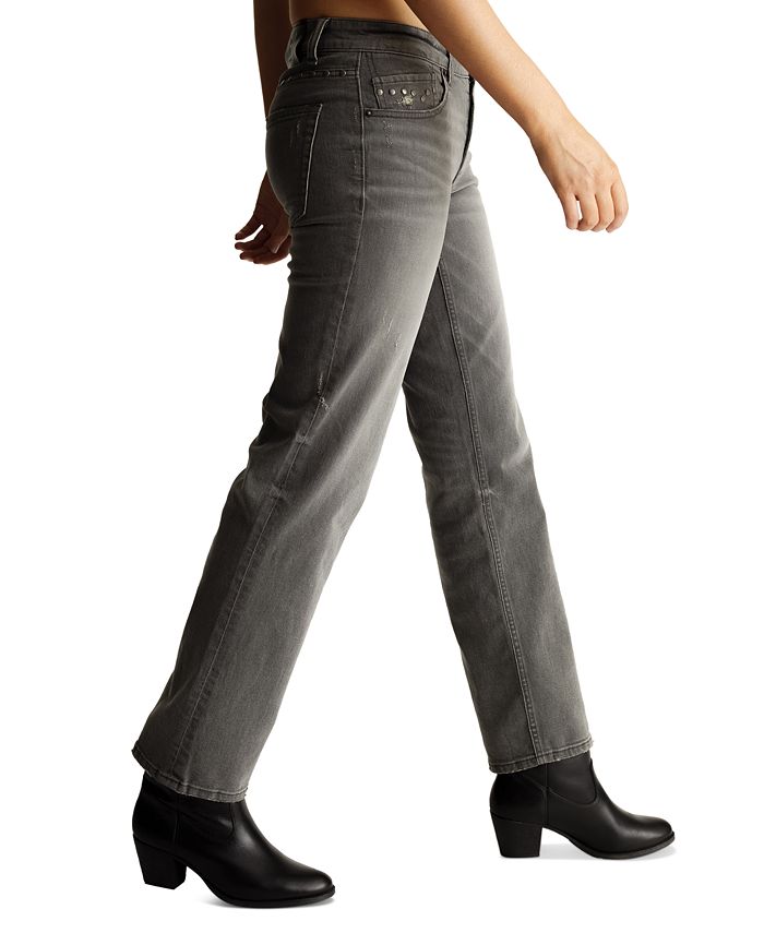 Frye Women's Low-Rise Straight-Leg Studded Jeans - Macy's