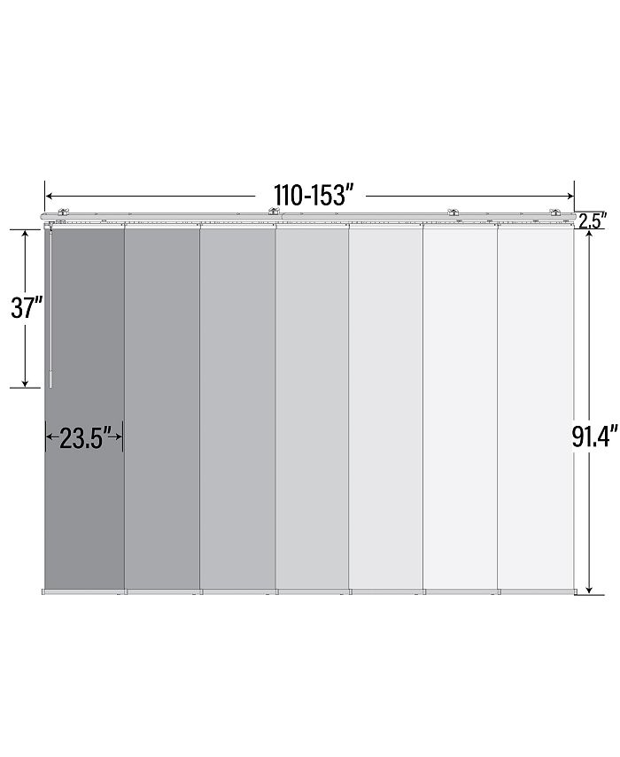Rod Desyne Shattered 7-Panel Blind, Single Rail Panel Track 110-153 ...