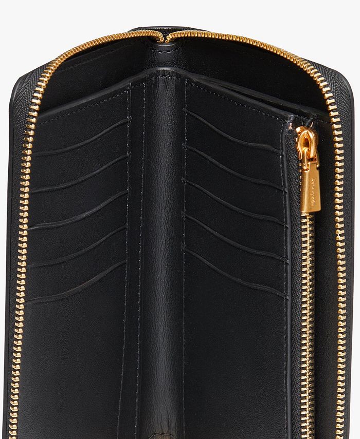 kate spade new york Katy Textured Leather Zip Around Wallet - Macy's