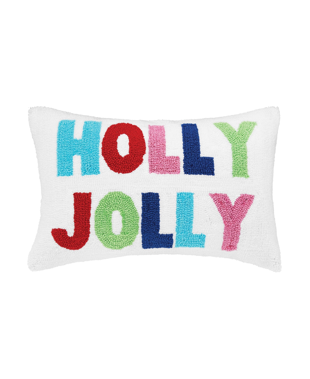 Click here for Holly Jolly Hooked Throw Pillow - White prices