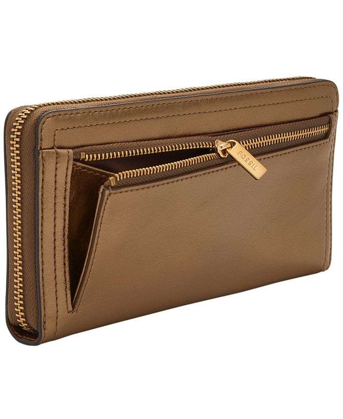 Fossil Logan Zip Around Clutch Wallet - Macy's