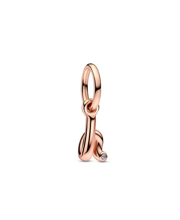 Pandora 14k rose gold-plated Script Alphabet Dangle Charm - Macy's