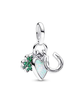 Pandora Mixed Stone Four Leaf Clover, Heart and Horseshoe Triple Dangle ...