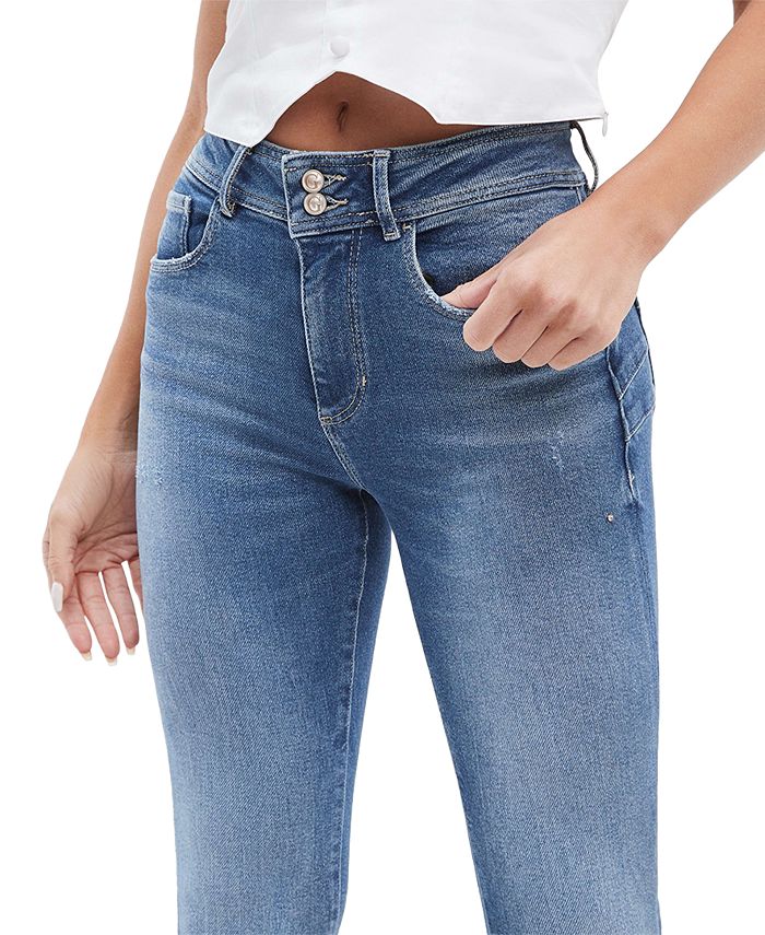 GUESS Women's Shape Up Mid-Rise Skinny Jeans - Macy's