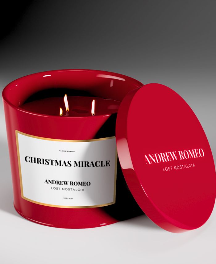 Andrew Romeo 3-Wick Christmas Miracle Cashmere Wood Soy Wax Candle, 16 ...