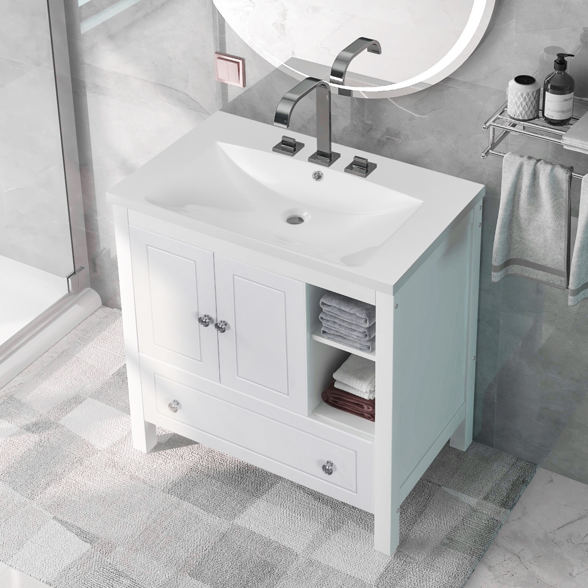 Click here for 30" Bathroom Vanity Set with Solid Wood Frame... prices