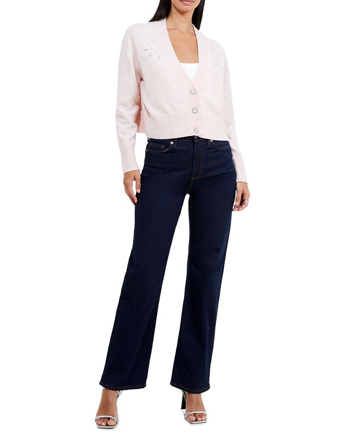French Connection Women's Embellished Button-Front Cardigan - Macy's