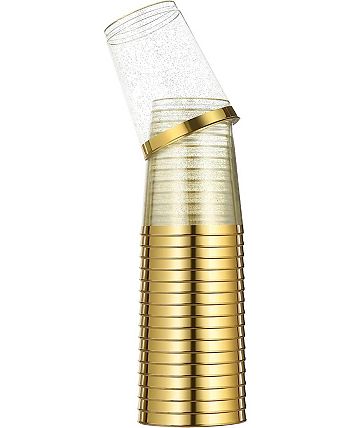 Chateau Fine Tableware 100 Gold Plastic Cups 10 Oz Gold Glitter Plastic ...