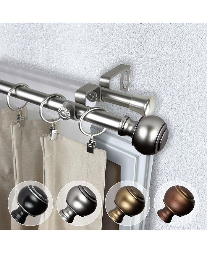 Rod Desyne Jaylin 13/16" Double Curtain Rod 120-170" - Macy's
