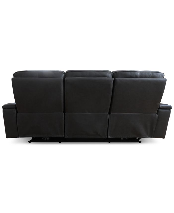 Furniture Greymel 84" Zero Gravity Leather Sofa with Power Headrests ...