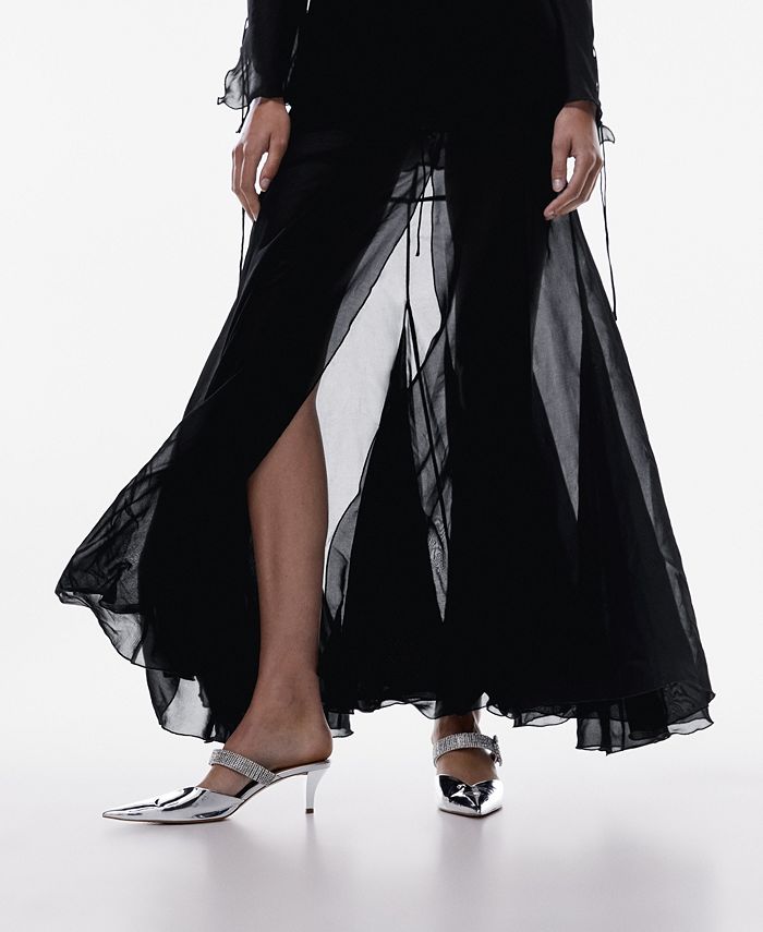 MANGO Women's Chiffon Ruffle Dress - Macy's