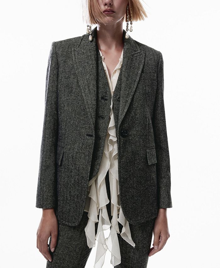 MANGO Women's Wool Suit Blazer - Macy's