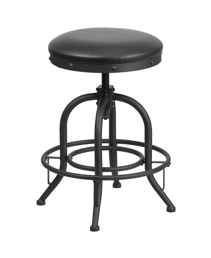 MERRICK LANE Adrienne Counter Stool Contemporary Backless Stool With ...