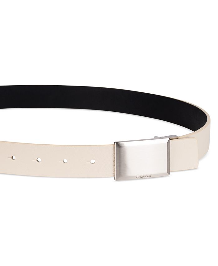 Calvin Klein Men's Plaque Buckle Reversible Leather Belt - Macy's