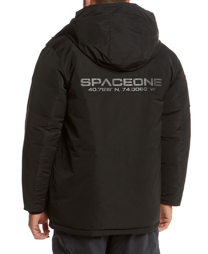 Space One Men's Nasa Inspired Parka Jacket with Printed Astronaut ...