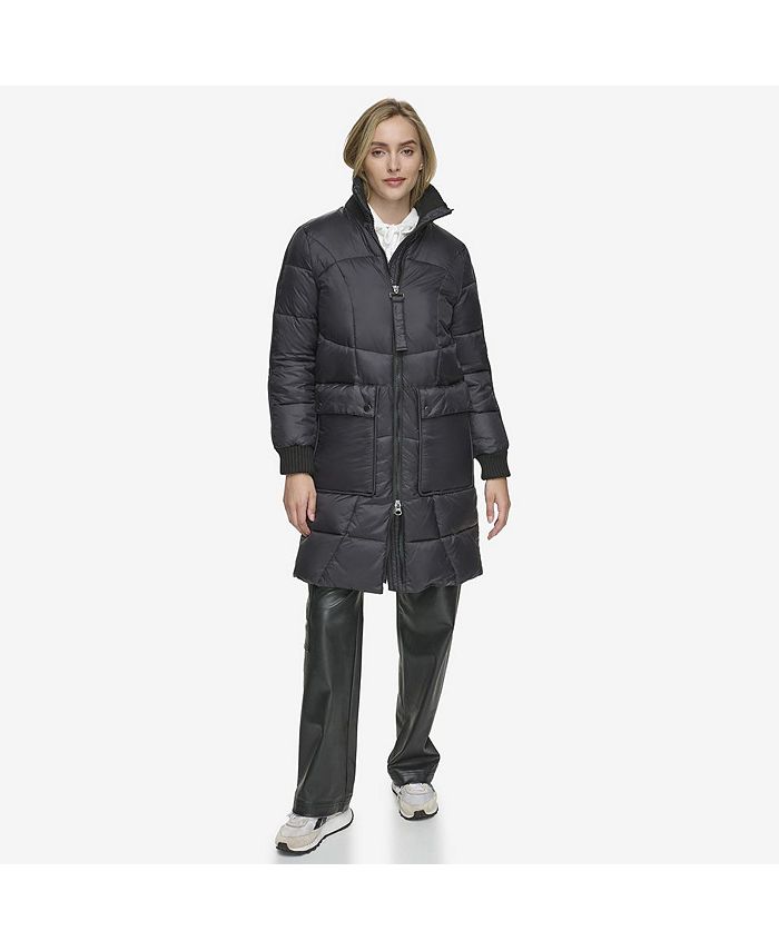 Andrew Marc Pavia Quilted Faux Down Coat - Macy's