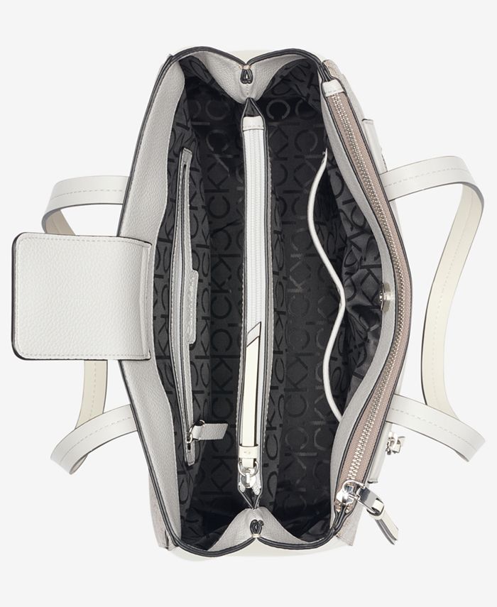 Calvin Klein Hadley Signature Colorblocked Triple Compartment Tote - Macy's