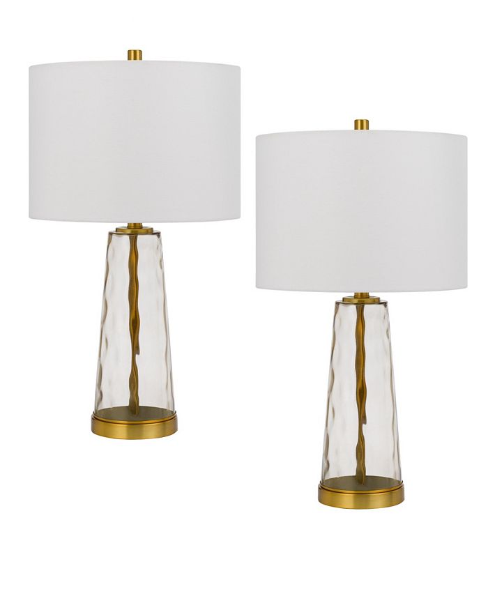 Cal Lighting 26" Height Metal and Glass Table Lamp Set - Macy's