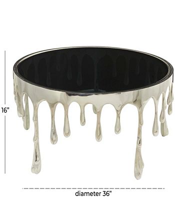 Rosemary Lane Aluminum Drip Coffee Table with Melting Designed Legs and ...