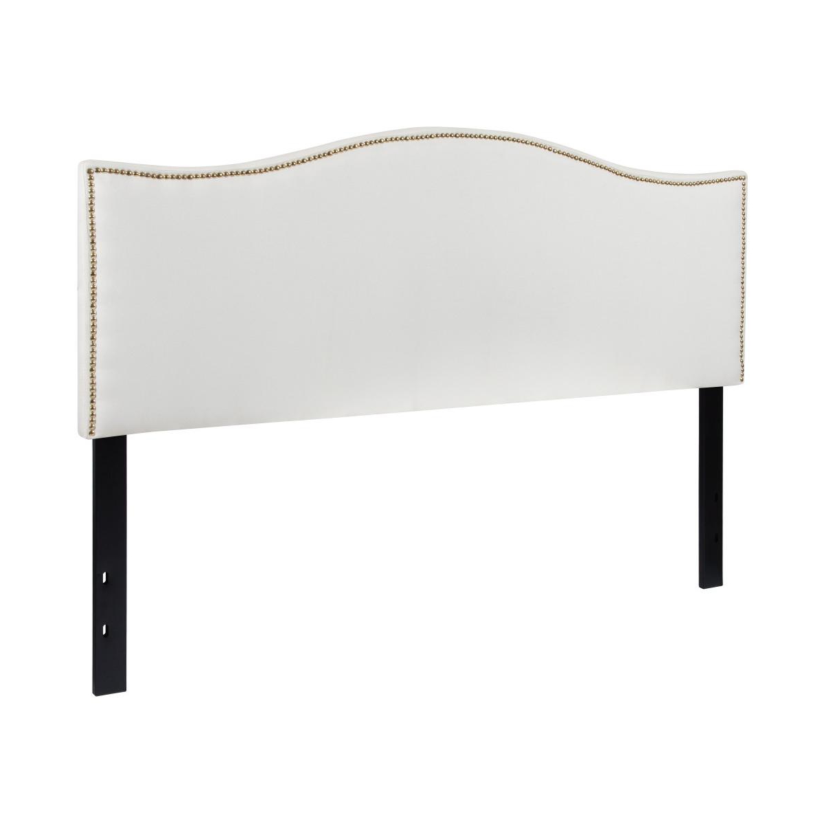 Click here for Arched Queen Headboard With Accent Nail Trim - Whi... prices
