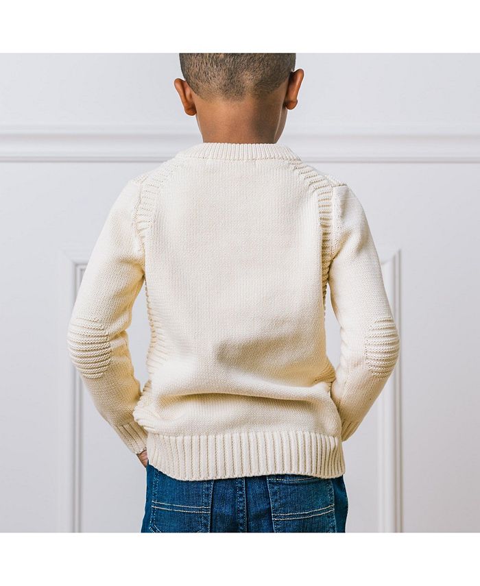 Hope & Henry Boys Organic Long Sleeve Henley Pullover Sweater with Rib ...